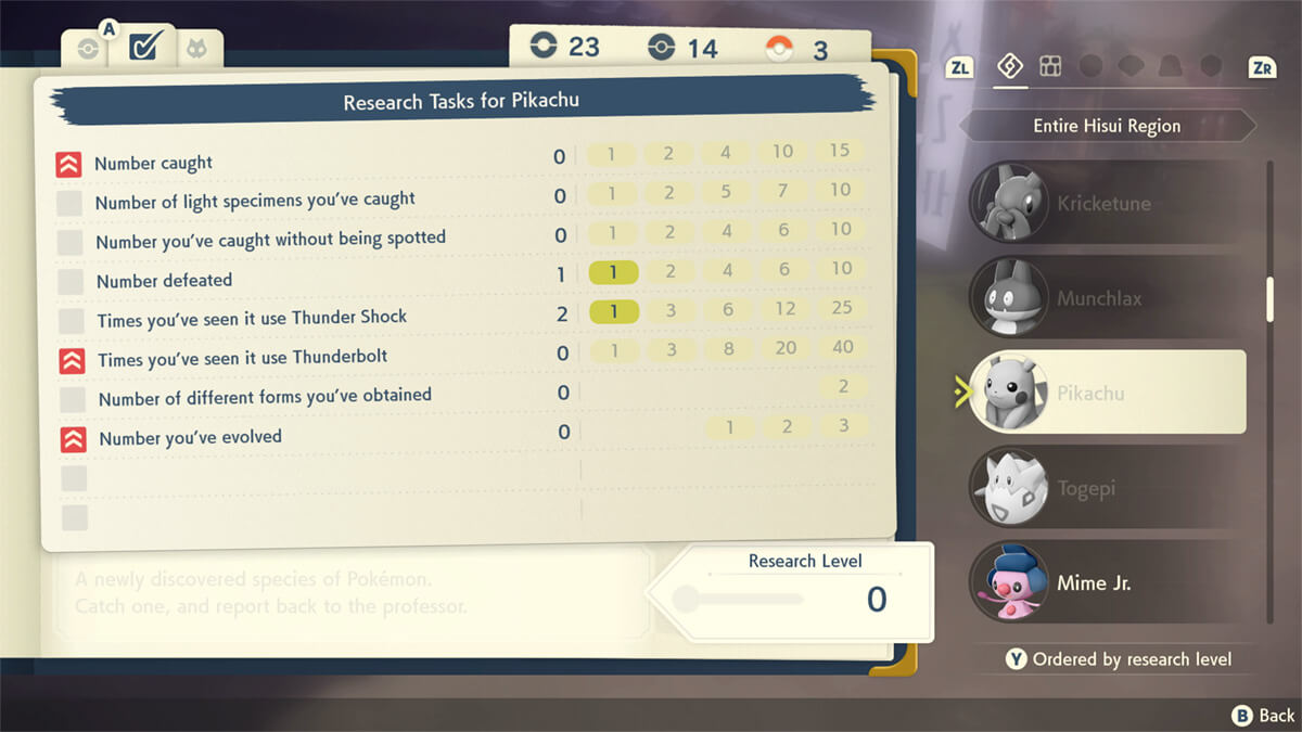 Pokémon Legends: Arceus - Pokédex Research Level guide | PokéJungle