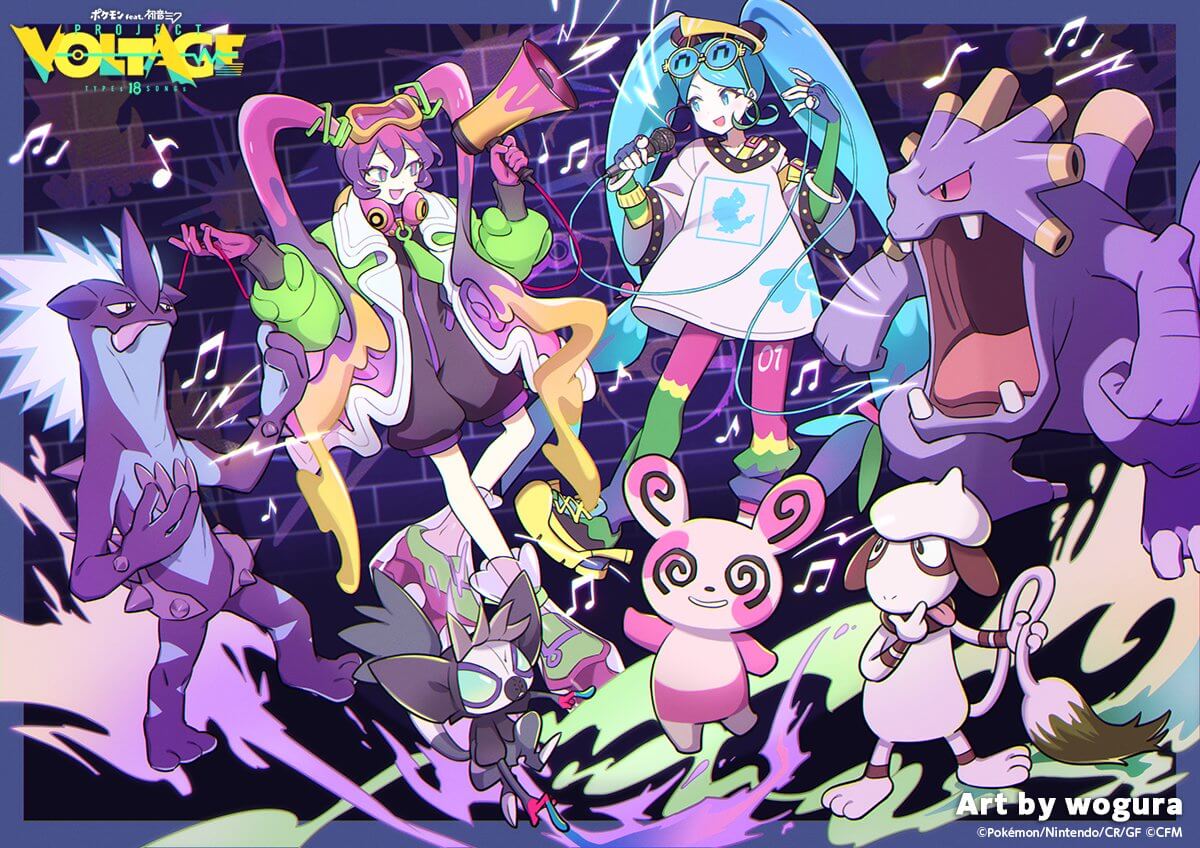 All Hatsune Miku Pokémon art and music videos from Project Voltage collab