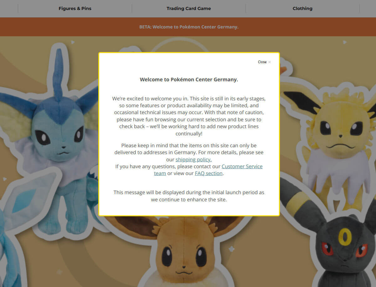 The online Pokémon Center opens its first website serving mainland ...